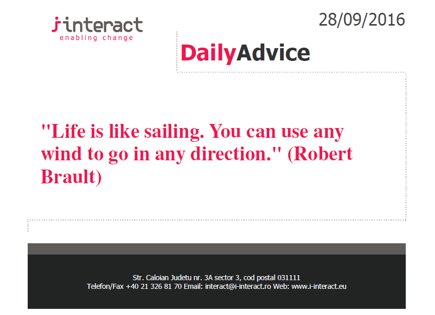 Daily Advice – Interact Romania | Enabling Change